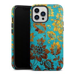 DeinDesign iPhone 13 Pro Max Handy Panzer Handyh&uuml;lle robuste Outdoor H&uuml;lle Schutzh&uuml;lle gl&auml;nzend Flowers Vintage Ornament Tough Case