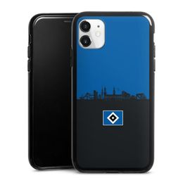 DeinDesign iPhone 11 Handy Silikon H&uuml;lle Case schwarz Handyh&uuml;lle Hsv Skyline Hamburg