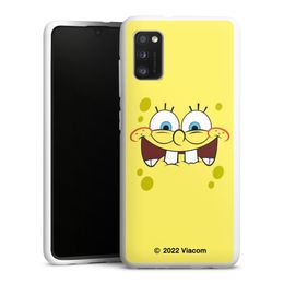 DeinDesign Galaxy A41 Handy Silikon H&uuml;lle Case wei&szlig; Handyh&uuml;lle Official Licensed Product Kindheit Spongebob Silikon Case