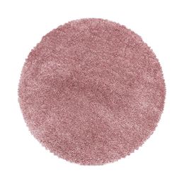 Hochflorteppich Fluffy 3500 Rosa, Rosa, Textil, Uni, rund, Oeko-Tex&reg; Standard 100, f&uuml;r Fu&szlig;bodenheizung geeignet, schmutzabweisend, Hausstauballergiker lichtunempfindlich, antistatisch, pflegeleicht, strapazierf&auml;hig, leicht zusammenrollbar, Teppiche & B&ouml;den, Teppiche, Hochflorteppiche & Shaggys