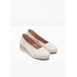 bonprix Keilpumps in Bastoptik, beige