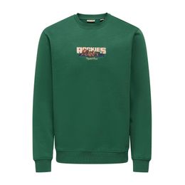 Only & Sons Only & Sons Sweatshirt 'ONSCONNOR' Herren Gr&ouml;&szlig;e XXL ecru / marine / gr&uuml;n