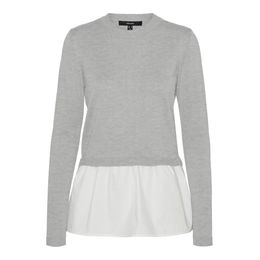V&eacute;ro Moda Vero Moda Pullover 'JOSE' Damen Gr&ouml;&szlig;e XS grau / wei&szlig;
