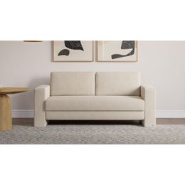 BRUNO Schlafsofa 140cm in Beige | stabiles Massivholz & Boxspringkomfort