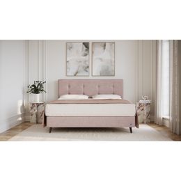BRUNO Boxspringbett Prestige 180x200cm in Blush Rosa | 6 Farben & 4 Kopfteile w&auml;hlbar | Luxus 27 cm Pulse-Latex-Matratze | Made in Germany