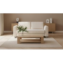 BRUNO Schlafsofa 140cm in Beige | stabiles Massivholz & Boxspringkomfort