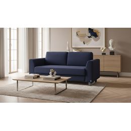 BRUNO Schlafsofa 140cm in Blau | stabiles Massivholz & Boxspringkomfort