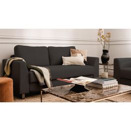 BRUNO Schlafsofa 160cm in Schwarz | stabiles Massivholz & Boxspringkomfort