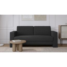 BRUNO Schlafsofa 160cm in Schwarz | stabiles Massivholz & Boxspringkomfort