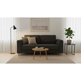 BRUNO Schlafsofa 140cm in Schwarz | stabiles Massivholz & Boxspringkomfort