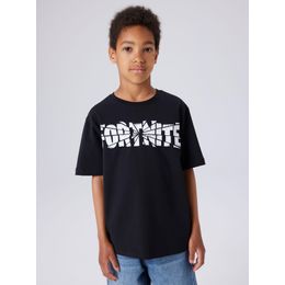 T-Shirt name it "NKMJAMBA FORTNITE SS NREG TOP NOOS BFU", Jungen, Gr. 116, schwarz, Jersey, Obermaterial: 95% Baumwolle, 5% Elasthan, bedruckt, unifarben, normal, Rundhals, Shirts T-Shirt