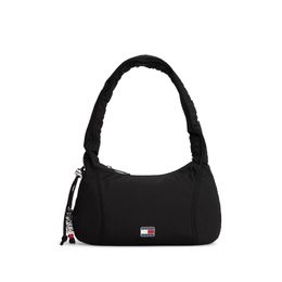 Tommy Jeans Damen Schultertasche "TJW CASUAL SHOULDER BAG"schwarz, Textil, Taschen, Damen Tragetasche, Minibag, mit Zierperlen und Schmuckelementen