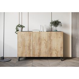 Sideboard Home Affairematera anthrazit, kastanie breslau, Wohnzimmer, Sideboards, "SIDEBOARD PHUKET II, Stilvolle, grifflose Kommode, Breite 120cm",