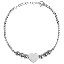 Adelia&acute;s ADELIA ́S Damen Armband "Damen Armband &ndash; Herz aus Edelstahl 17 cm", 17cm, Edelstahlsilber, Edelstahl, Armb&auml;nder, Ideal zum Verschenken &ndash; schlicht und