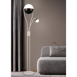 Trio LEUCHTEN LED Stehlampe "CHRIS, LED Stehleuchte, mit Lesearm, Drehdimmer", greige, 2, &Oslash; 28cm H: 180cm, 1 Stk., Leuchten, flexibles Leselicht getrennt schalten + dimmen, warmwei&szlig;es Licht 3000K, LED Stehlampe