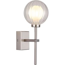 Globo LIGHTING Wandleuchte "ANDER", &Oslash; 10cm H: 26cm, 1 Stk.nickel matt, Badezimmer, Leuchten, Wandlampe/Spot/Wohnzimmer/Flur/3000K/IP44/Kugel