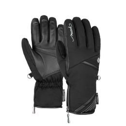 Reusch Damen Skihandschuhe "Lore STORMBLOXX", silber, Gr. 6, mehrfarbig, 45% Polyester, 35% Polyamid, 20% Leder, Handschuhe, mit isolierten