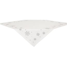 Mitteldecke Dreams, B:110cm L:110cm, bunt, Polyester, Tischdecken, "Schneeflocke, Weihnachtsdeko", mit aufwendiger Stickerei