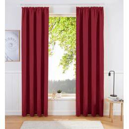 Gardine OTTO HOME, B:130cm H:175cm, rot, Polyester, Polyester, Wohnzimmer, Gardinen, "SOLA", Breite:130 cm, 1 Schal, einfarbig, Verdunkelung