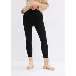 bonprix Damen Umstandsleggings "W&auml;rmende Umstandsthermoleggings, Slim Fit", schwarz, Gr. 48, Obermaterial: 92% Polyester, 8% Elasthan, Hosen, aus
