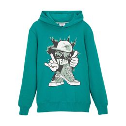 bonprix Kinder Hoodie, blau, Gr. 176, Obermaterial: 60% Baumwolle, 40% Polyester. Kapuzenfutter: 100% Baumwolle, Sweatshirts, lockere Passform, mit
