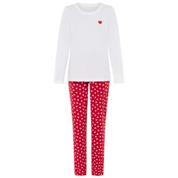 Vivance Dreams Damen Pyjama, Gr. 40ecru, Single Jersey, Obermaterial: 100% Baumwolle, bedruckt, unifarben, Basic, Homewear-Sets