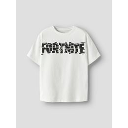 name it Jungen T-Shirt "NKMJAMBA FORTNITE SS NREG TOP NOOS BFU"cloud dancer, Gr. 116, bedruckt, unifarben, Jersey, Obermaterial: 95% Baumwolle, 5%