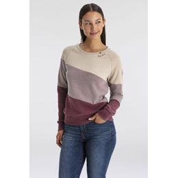 Ragwear Damen Sweater "JOHANKA BLOCK", lila, Gr. L, colorblocking, kontrastfarbene Details, mehrfarbig, Sweatware, Obermaterial: 65% Baumwolle, 35%