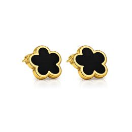 Pure Schmuck Earrings 'Clover Black' female Gold size 11 cm x 8 cm x 2cm