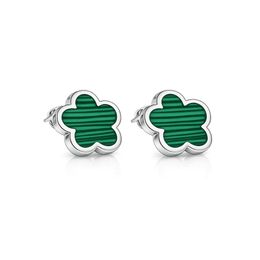 Pure Schmuck Earrings 'Clover Green' female Silver size 11 cm x 8 cm x 2cm