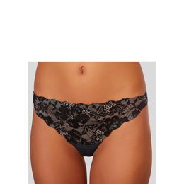 Nuance Damen String, Gr. XL, schwarz, Obermaterial: 66% Polyamid, 34% Elasthan, Unterhosen, mit extra flachen Kanten aus feiner, seamless Spitze