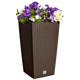Blumentopf Prosperplast, B:33cm H:61cm T:33cm, braun, Kunststoff, Garten, Pflanzgef&auml;&szlig;e, "Rati Square 325", BxTxH: 33x33x61 cm