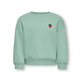 KIDS Only M&auml;dchen Sweatshirt "KMGSWEAT L/S CREW EMB LOOSE SWT NOOS"aqua foam detail:emb strawberry, Gr. 92, unifarben, Sweatware, Obermaterial: 60%