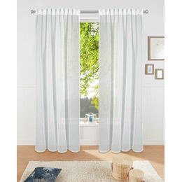 Gardine OTTO HOME, B:140cm H:145cm, grau, Polyester, Gardinen, "Dolly", gewebt, Polyester