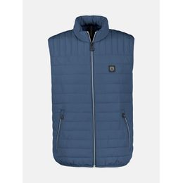 Lerros Herren Steppweste, blau, Gr. XL, unifarben, Web, Obermaterial: 100% Polyester, Westen, mit Rei&szlig;verschluss und Stehkragen