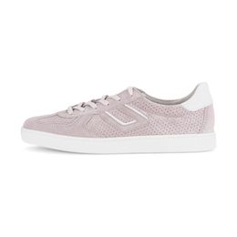 Gabor Damen Sneaker "DAVOS", Gr. 39flieder, wei&szlig;, Nappaleder, Veloursleder, Schuhe, Freizeitschuh, Halbschuh, Schn&uuml;rschuh mit Lochmuster, Weite H