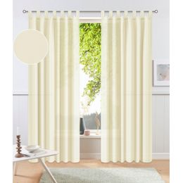 Vorhang OTTO HOME, B:140cm H:245cm, beige, Polyester, Recyceltes Material, Wohnzimmer, Gardinen, "Raja", 2er-Set, Bestseller, einfarbig, modern,