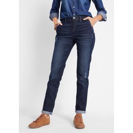 bonprix Damen Boyfriend-Jeans, blau, Gr. 40, unifarben, Denim/Jeans, Obermaterial: 82% Baumwolle, 17% Polyester, 1% Elasthan, Jeans,