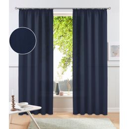 Vorhang OTTO HOME, B:140cm H:225cm, blau, Polyester, Recyceltes Material, Wohnzimmer, Gardinen, "Raja, Gardinen mit Kr&auml;uselband, Vorh&auml;nge