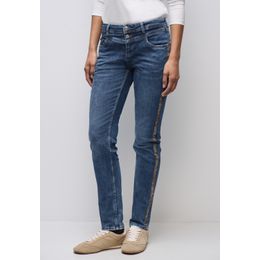 Street One Damen Comfort-fit-Jeansmedium blau wash, Gr. 31, unifarben, Jeans, 77% Baumwolle, 20% Polyester, 3% Elasthan, Jeans, Middle Waist