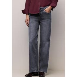 Loose-fit-Jeans Street One, Damen, Gr. 32, L&auml;nge 30, steel grau washed, Jeans, 82% Baumwolle, 15% Polyester, 3% Elasthan, unifarben, kn&ouml;chellang, Jeans, 5-Pocket-Style