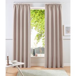 Vorhang OTTO HOME, B:140cm H:265cm, beige, Polyester, Recyceltes Material, Wohnzimmer, Gardinen, "Raja, Gardinen mit Kr&auml;uselband, Vorh&auml;nge