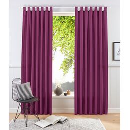 Vorhang OTTO HOME, B:140cm H:265cm, lila, Polyester, Recyceltes Material, Wohnzimmer, Gardinen, "Raja", 2er-Set, Bestseller, einfarbig, modern,