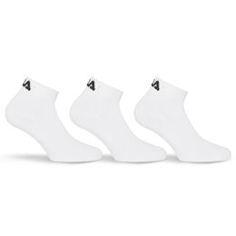 Fila Herren Kurzsocken "UNISEX INVISIBLE PLAIN SOCKS", Gr. 43, wei&szlig;, Baumwolle, Elasthan, Polyester, unifarben, Socken, mit Logostickerei