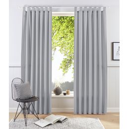 Vorhang OTTO HOME, B:140cm H:145cm, grau, Polyester, Recyceltes Material, Wohnzimmer, Gardinen, "Raja", 2er-Set, Bestseller, einfarbig, modern,