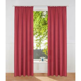 Vorhang OTTO HOME, B:140cm H:145cm, rot, Polyester, Recyceltes Material, Wohnzimmer, Gardinen, "Raja, Gardinen mit Kr&auml;uselband, Vorh&auml;nge Wohnzimmer",