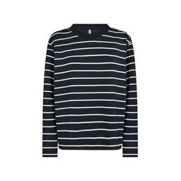 Blusentop soyaconcept "Soya Concept Shirt SC_BARNI", Damen, Gr. S, 6910c navy combi, Obermaterial: 48% Viskose, 48% Polyester, 4% Elasthan, Blusen Blusentop