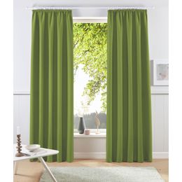 Vorhang OTTO HOME, B:140cm H:245cm, gr&uuml;n, Polyester, Recyceltes Material, Wohnzimmer, Gardinen, "Raja, Gardinen mit Kr&auml;uselband, Vorh&auml;nge