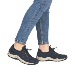 Rieker Damen Slip-On Sneaker, Gr. 39, blau, Lederimitat, Textil, Schuhe, Slipper, Schlupfschuh, Freizeitsneaker mit Schnellverschluss