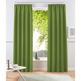 Vorhang OTTO HOME, B:140cm H:145cm, gr&uuml;n, Polyester, Recyceltes Material, Wohnzimmer, Gardinen, "Raja, Gardinen mit Kr&auml;uselband, Vorh&auml;nge